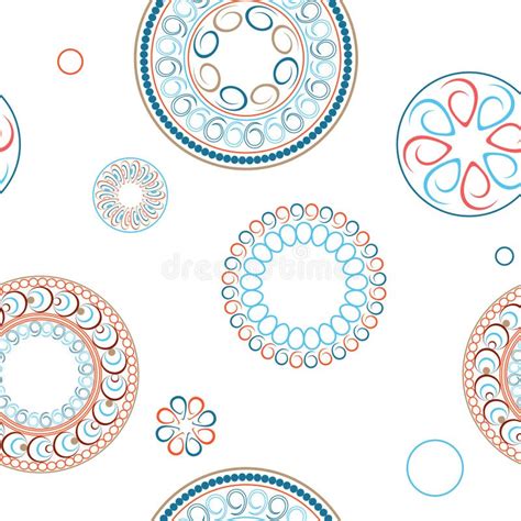 Circular Patterns Bright Seamless Rattern Design Of Fabric Wallpaper