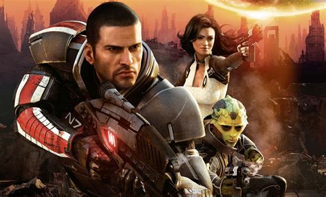 Download Iconic Mass Effect Characters Gathered Together Wallpaper