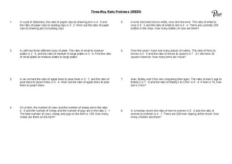 Three Way Ratio Problems Rag Solving Complex Ratios Studocu