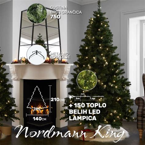 Nordmann King Novogodišnja Jelka 210cm Sa Led Lampicama Cena Prodaja