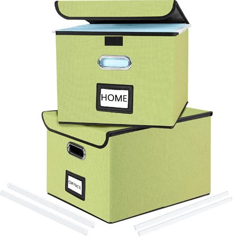 Collapsible File Storage Organizer Boxes With Lids Linen Office Document Storage Box Filing