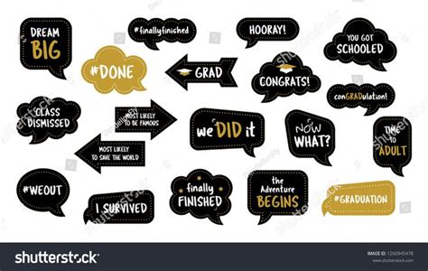 Выпускная вечеринка фото стенд реквизит Набор стоковая векторная графика без лицензионных