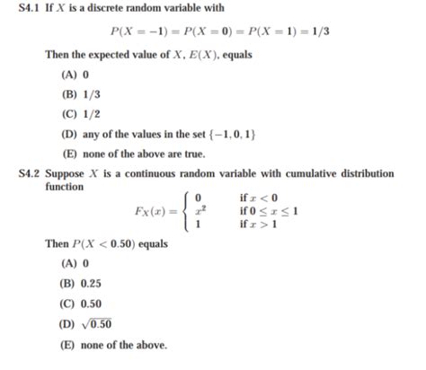solved s4 1 ﻿if x ﻿is a discrete random variable