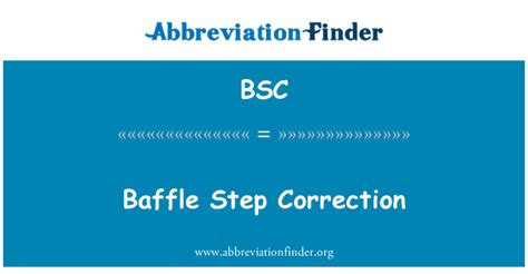 Bsc Stands For Baffle Step Correction Abbreviation Finder