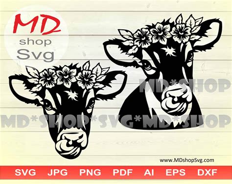Calf Flower Wreath For Cricut Svg Vector Svg Cut Files For Cricut