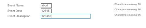 code to display character remaining for form field question type xm