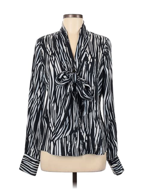 Rachel Zoe 100 Silk Black Long Sleeve Blouse Size 8 81 Off Thredup