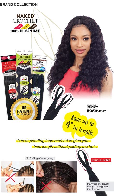 Naked 100 Human Hair Pre Loop Type Crochet Braid Loose Deep 14 Natural Buy Online In Sri