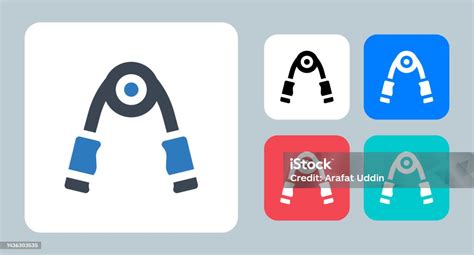 핸드 그립 아이콘 벡터 일러스트 레이 션 손 그립 그리퍼 운동 피트니스 훈련 힘 운동 체육관 스포츠 기호 기호 플랫 아이콘 개체 그룹에 대한 스톡 벡터 아트 및 기타 이미지