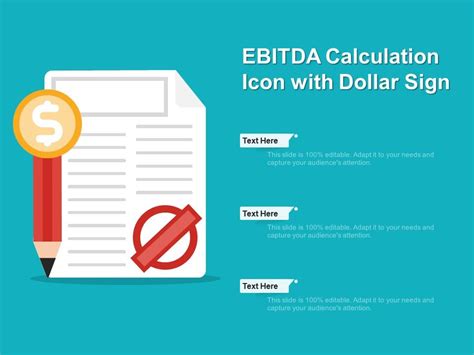 Ebitda Calculation Icon With Dollar Sign Presentation Graphics