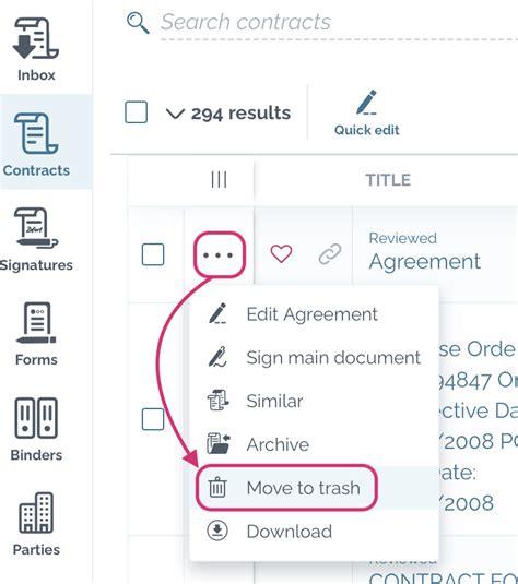 Deleting Contracts Zefort
