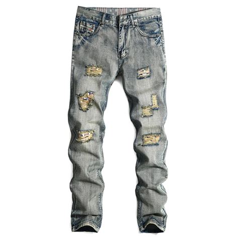 유럽 및 미국 남성 신발 청바지 작은 사이즈 남성 거지 스트레이트 슬림 바지 큰 사이즈 size jeans jeansjeans sizes men