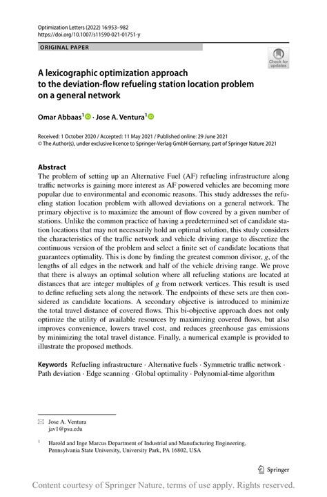 A Lexicographic Optimization Approach To The Deviation Flow Refueling Station Location Problem