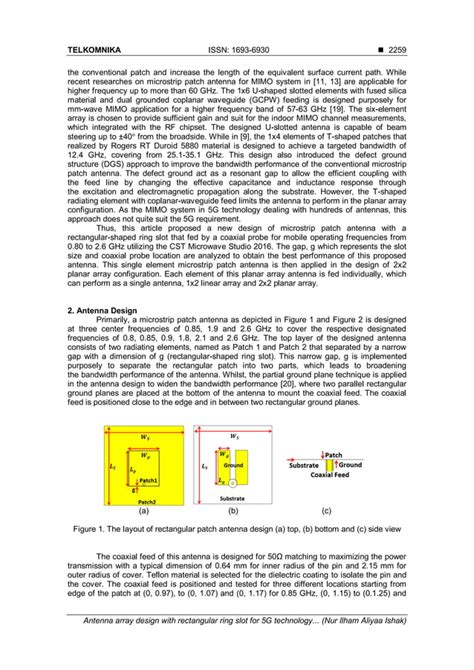 Antenna Array Design With Rectangular Ring Slot For 5g Technology Pdf