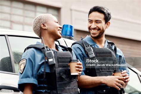 Car Coffee Or Police Partner In City For Protection Law Enforcement Or