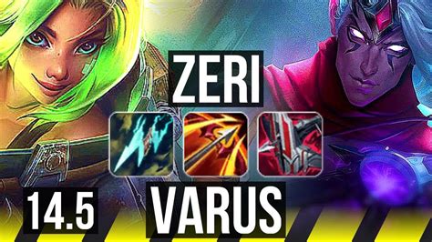 ZERI Soraka Vs VARUS Ashe ADC Rank 6 Zeri Legendary 22 4 6