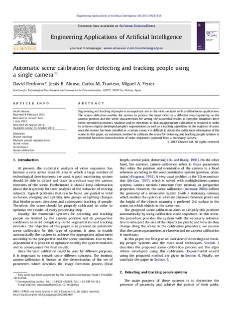 Pdf Automatic Scene Calibration For Detecting And Tracking People