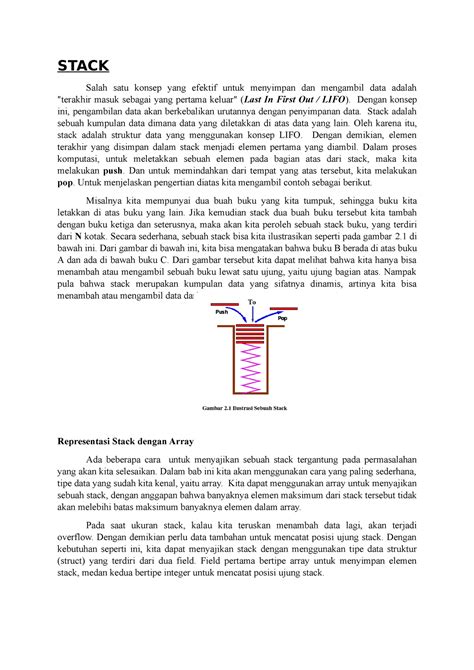 Struktur Data Stack In C Stack Salah Satu Konsep Yang Efektif