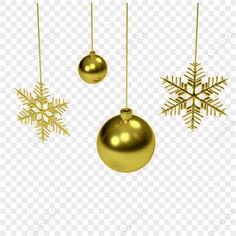 황금 3d 일러스트 크리스마스 눈송이 장식큰 가지분기 Png 일러스트 무료 다운로드 Lovepik