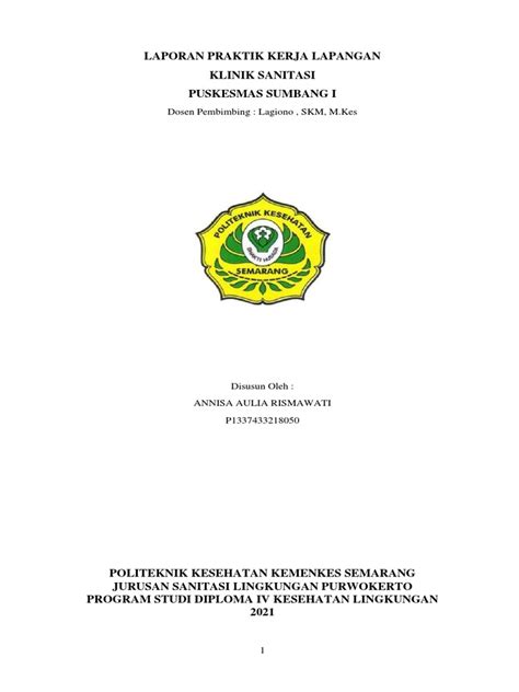 Laporan PKL Puskesmas Sumbang I (Klinik Sanitasi) - Dikonversi | PDF