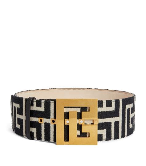 Balmain Jacquard Pb Belt Ivory Editorialist
