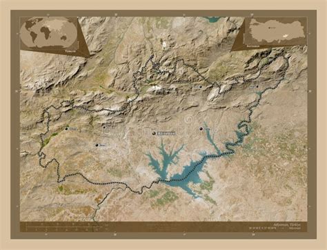 Adiyaman Turkiye Low Res Satellite Labelled Points Of Cities Stock