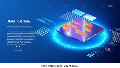 Microchip Microprocessor Hardware Engineering Futuristic Microchip Stock Illustration