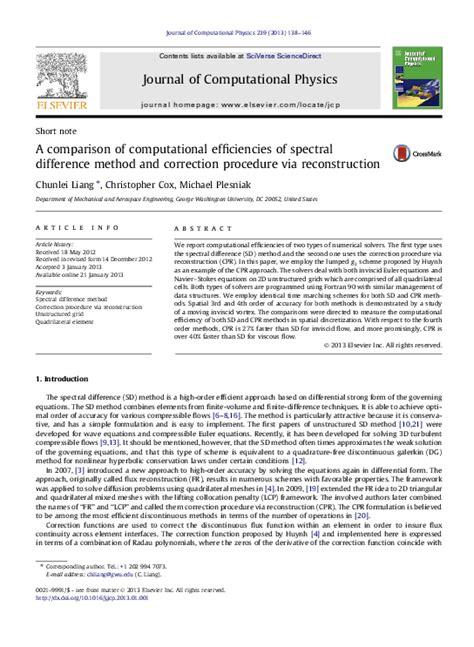 Pdf A Comparison Of Computational Efficiencies Of Spectral Difference