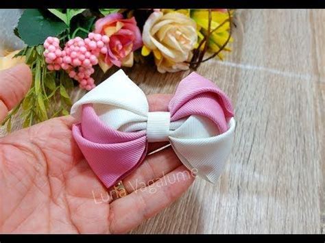 LAÇO FOFURINHA DUPLO handmade RibbonBow lacinhos YouTube Fabric flower tutorial Flower