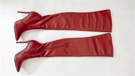 River Island Red High Heel Fetish Thigh Boots Uk5 Eu38 £3500 Picclick Uk