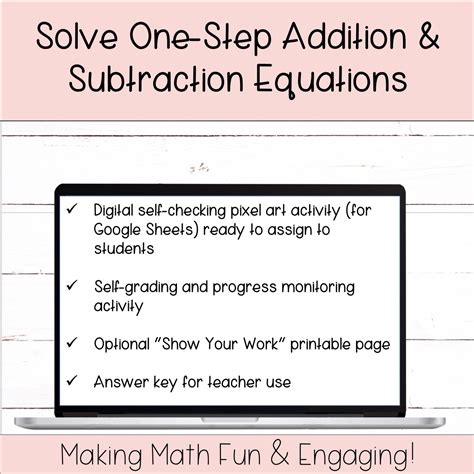 Solve One Step Addition And Subtraction Equations Digital Activity 350