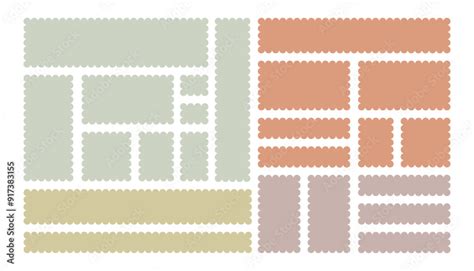 Set Of Frames In Form Of Rectangles Of Different Sizes With Rounded