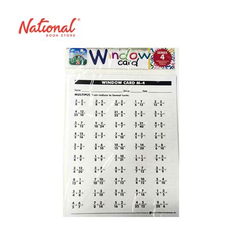 Window Card Series 4 Multiplication Charts And Posters