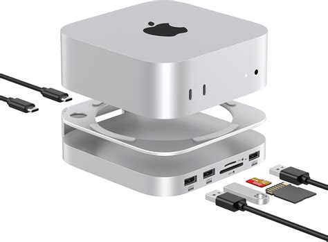 Mac Mini M4 Dock Usb C Hub Aluminum Mac Mini Stand And Hdmi Hub For M4 And Pro 2024