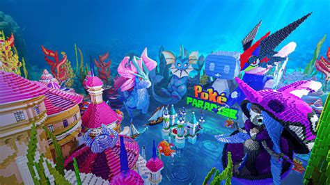 Artstation Pokeparadise Pokemon Hub Minecraft Map Environment Design