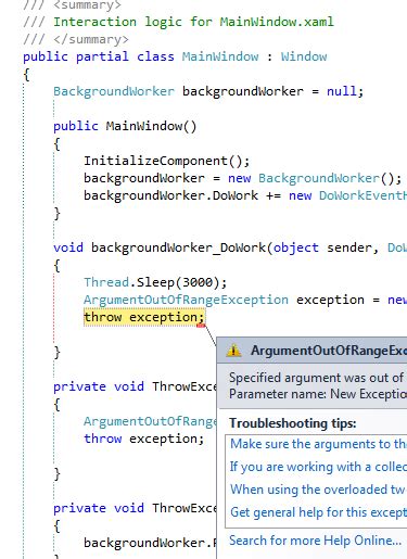 Exception Handling In Wpf Jamie Dixons Home