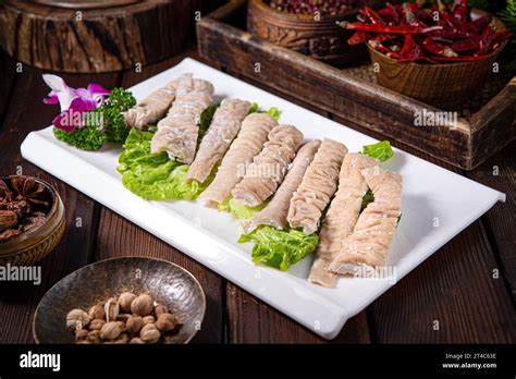 Marinated Slice Pork Intestine For Hot Potyakiniku Sukiyaki And Shabu