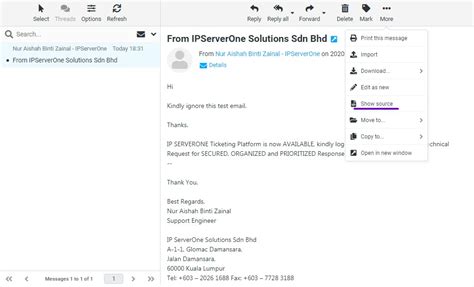 how to view email header in the webmail and web clients ipserverone