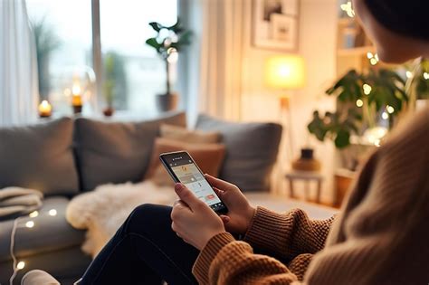 Premium Photo A Person Using A Smartphone App To Control Smart Home Devices