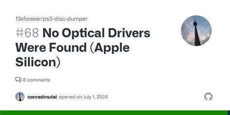 No Optical Drivers Were Found Apple Silicon · Issue 68 · 13xforever Ps3 Disc Dumper · Github