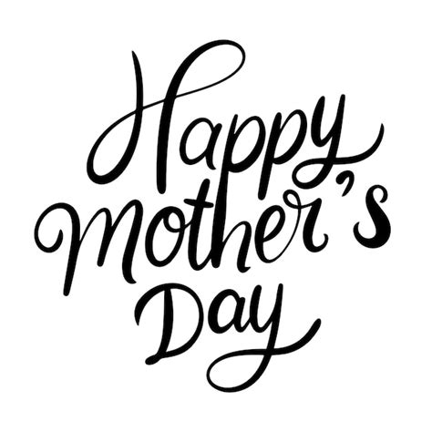 Premium Vector Happy Mothers Day Text Lettering Hand Drawn Vector Art