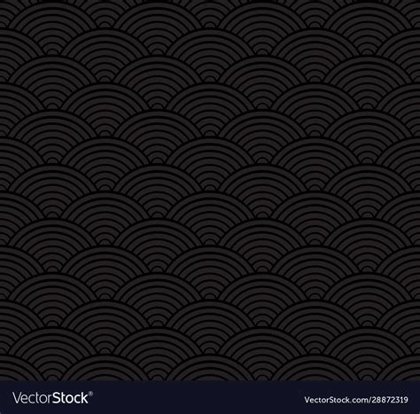 Black Seigaiha Luxurious Japanese Wave Pattern Vector Image