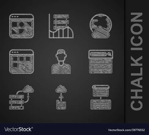 Set Analyst Engineer Cloud Technology Data Vector Image