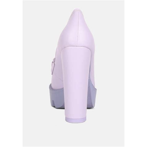 Corinne Lilac Chain Embellished Chunky Loafers Rag And Co Wolf And Badger