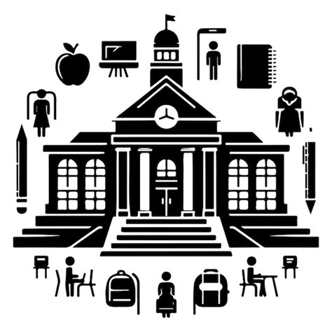 Vector De Escuela Vector De Silueta De Escuela Ilustración De La