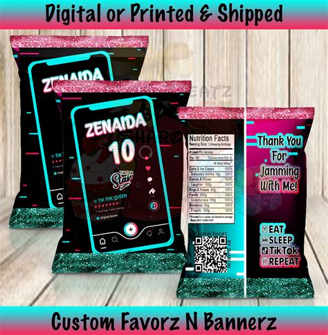TIK TOK CHIP BAGS Musical Theme Chip Bags Dance Party