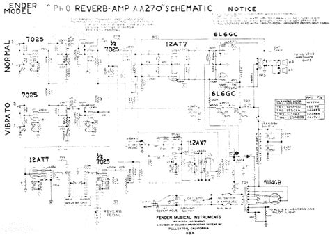 Fender Pro Reverb Aa270 Schematic Electronic Service Manuals