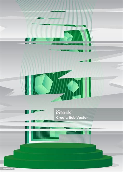 녹색 흰색 및 청록색 실린더 받침대 연단 벡터 3d 모형 제품 디스플레이 프레젠테이션을 위한 최소한의 기하학적 무대 쇼케이스 0