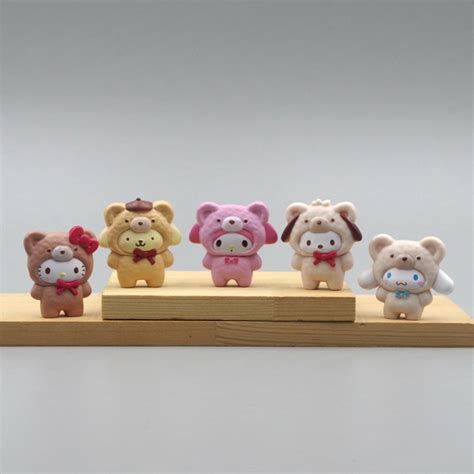5pcsset 4cm Anime Figure Hello Kitty My Melody Cinnamoroll Pochacco