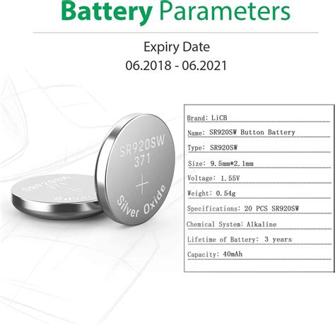 Licb Pack Sr Sw Ag Battery V Button Cell Watch Batteries